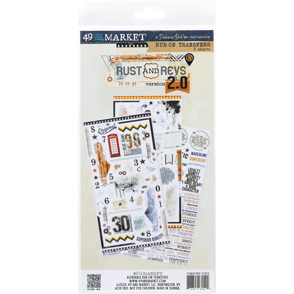 49 And Market Rub-On Transfer Set 6"X12" Rust & Revs 2.0 – Natalie May ...