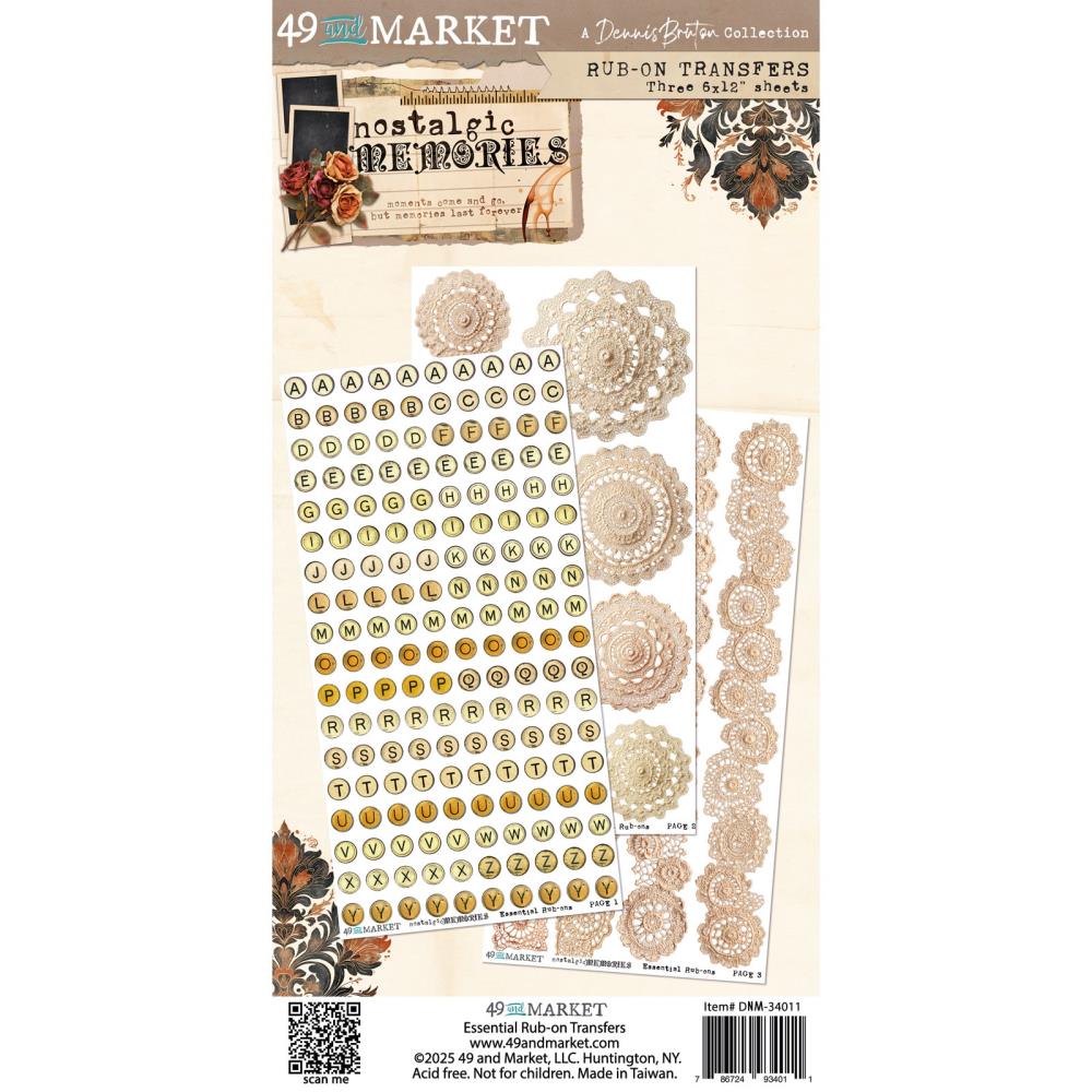 49 And Market Nostalgic Memories Essential Rub-On Transfer Set 6"X12 ...