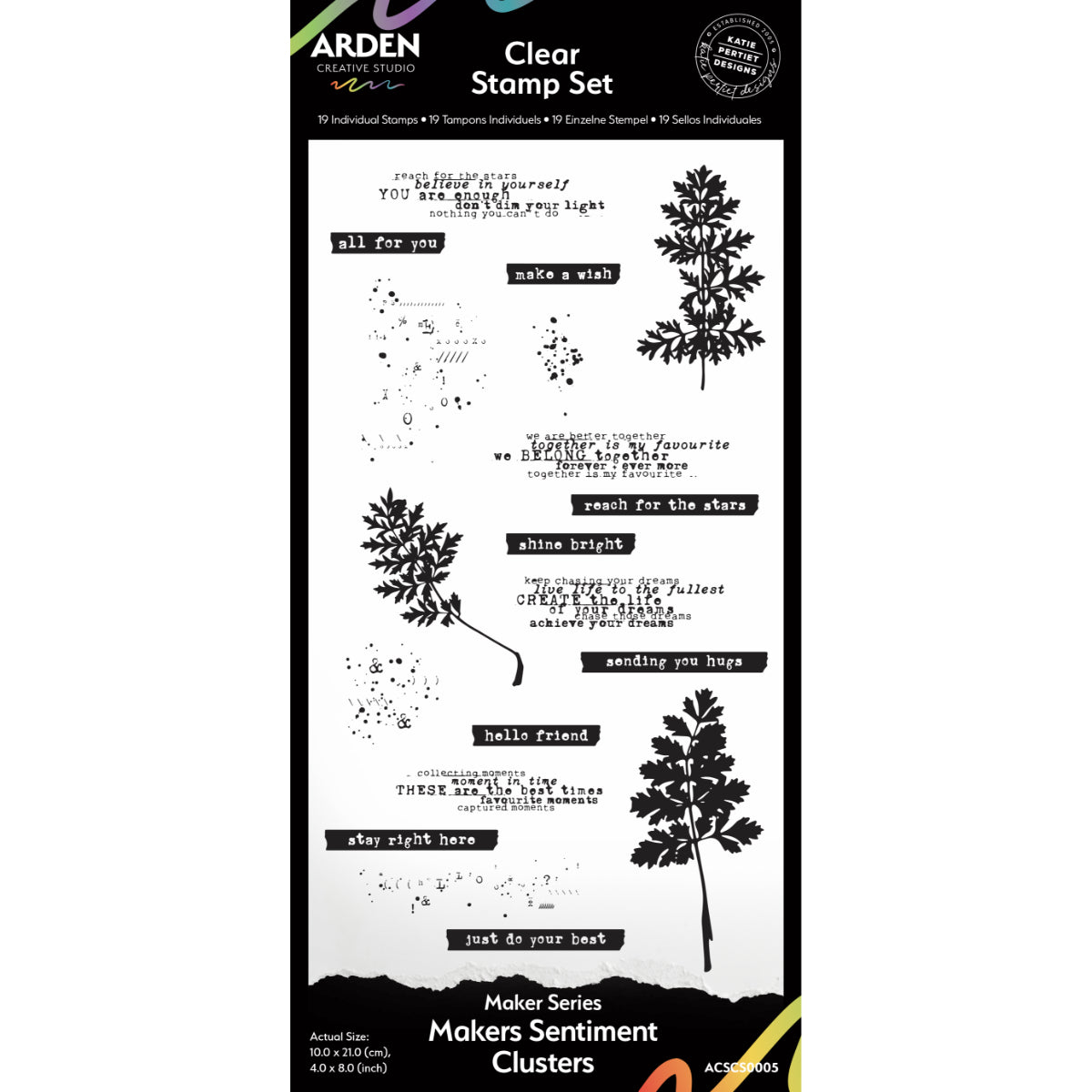 Arden Maker Series Sentiment Clusters-Clear Stamp Set 4in x 8in ...