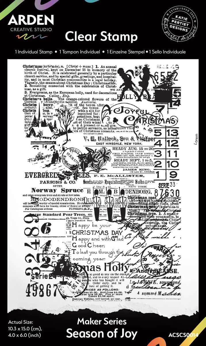 ARDEN - Maker Series - Season of Joy Background - 4in x 6in Clear Stam ...