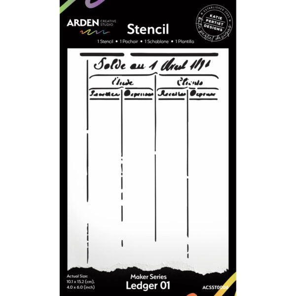 ARDEN - Maker Series - Ledger 01 - Stencil – Natalie May Scrapbooking