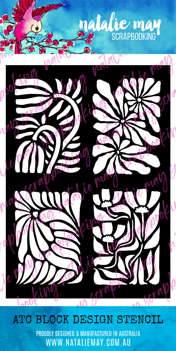 Natalie May Scrapbooking Stencil - ATC BLOCK DESIGN