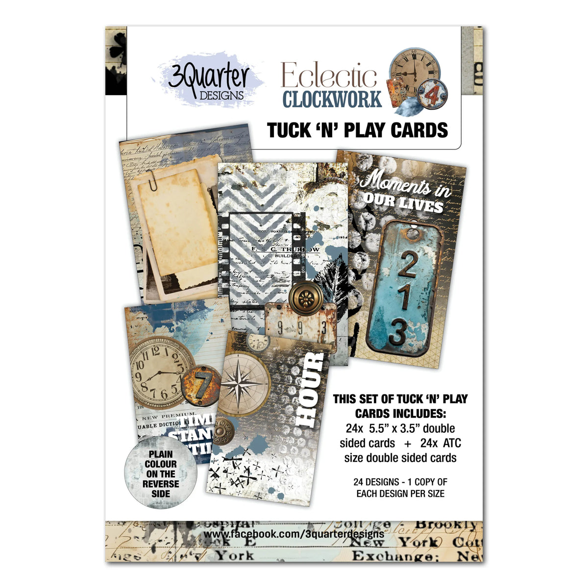 3Quarter Designs Eclectic Clockwork-Tuck n’ Play Cards – – Natalie May ...