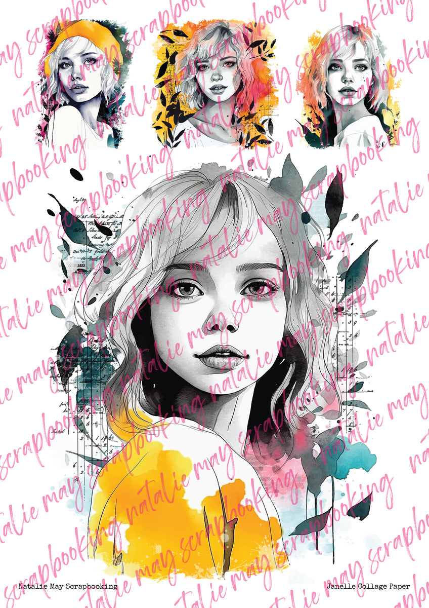 Natalie May Collage Paper - Janelle – Natalie May Scrapbooking