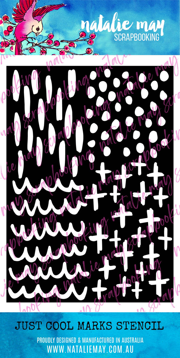 Natalie May Scrapbooking Just Cool Marks Stencil