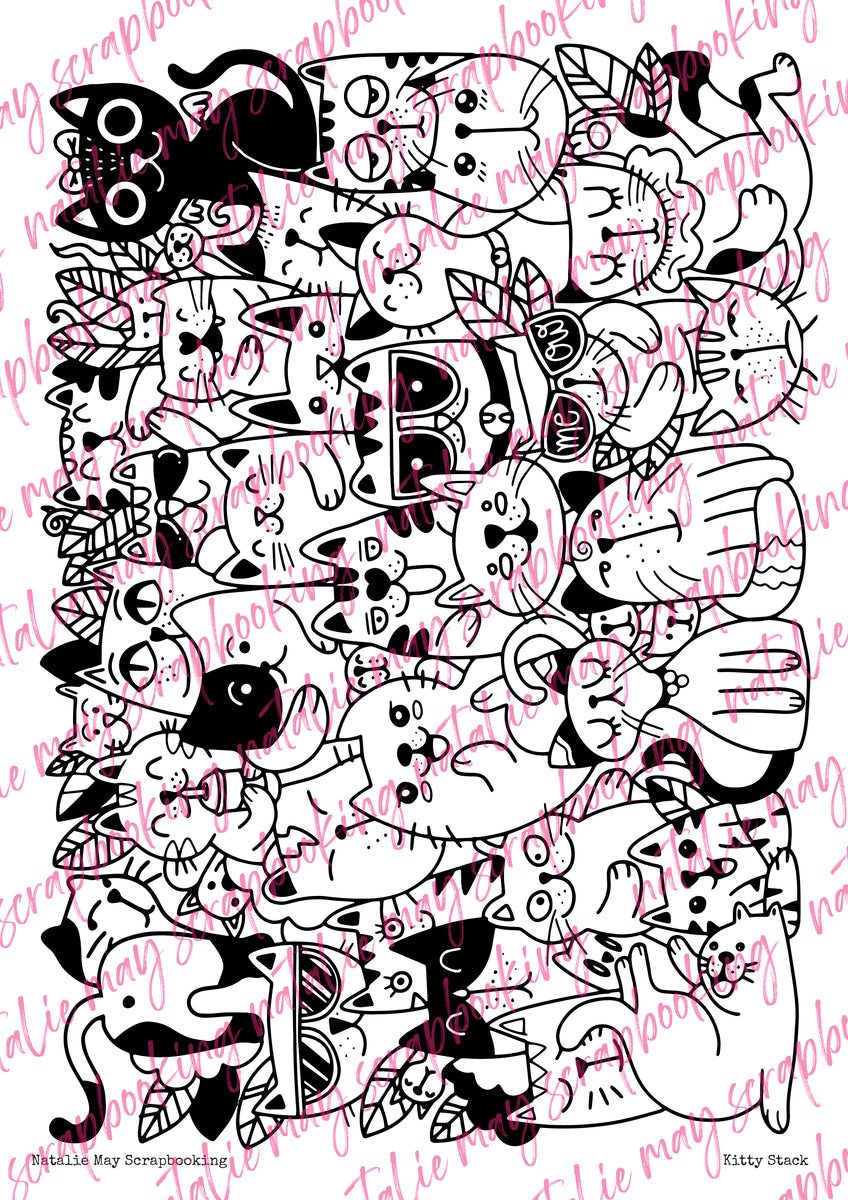 Natalie May Collage Paper - Kitty Stack – Natalie May Scrapbooking