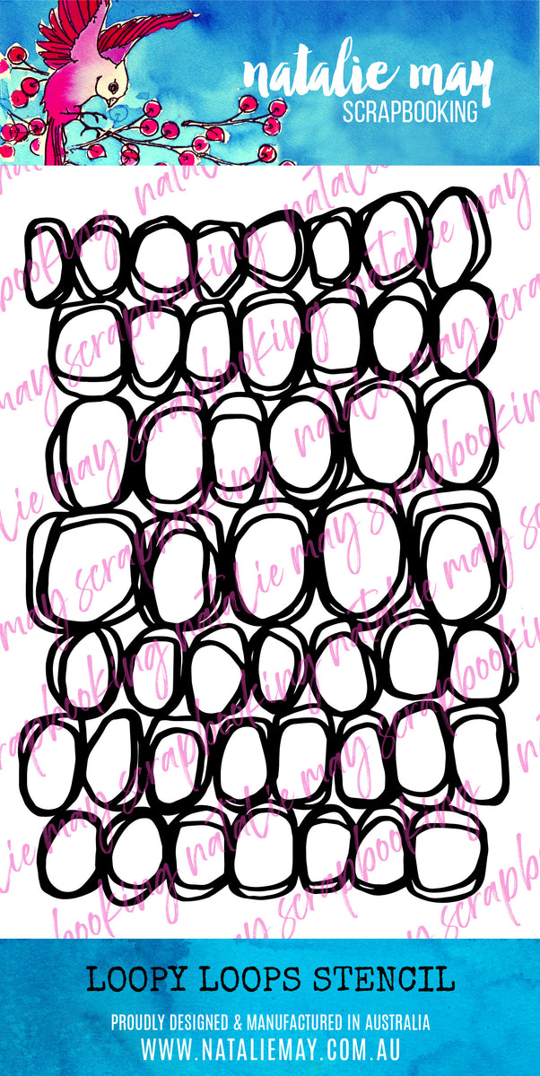 Natalie May Scrapbooking Loopy Loops Stencil