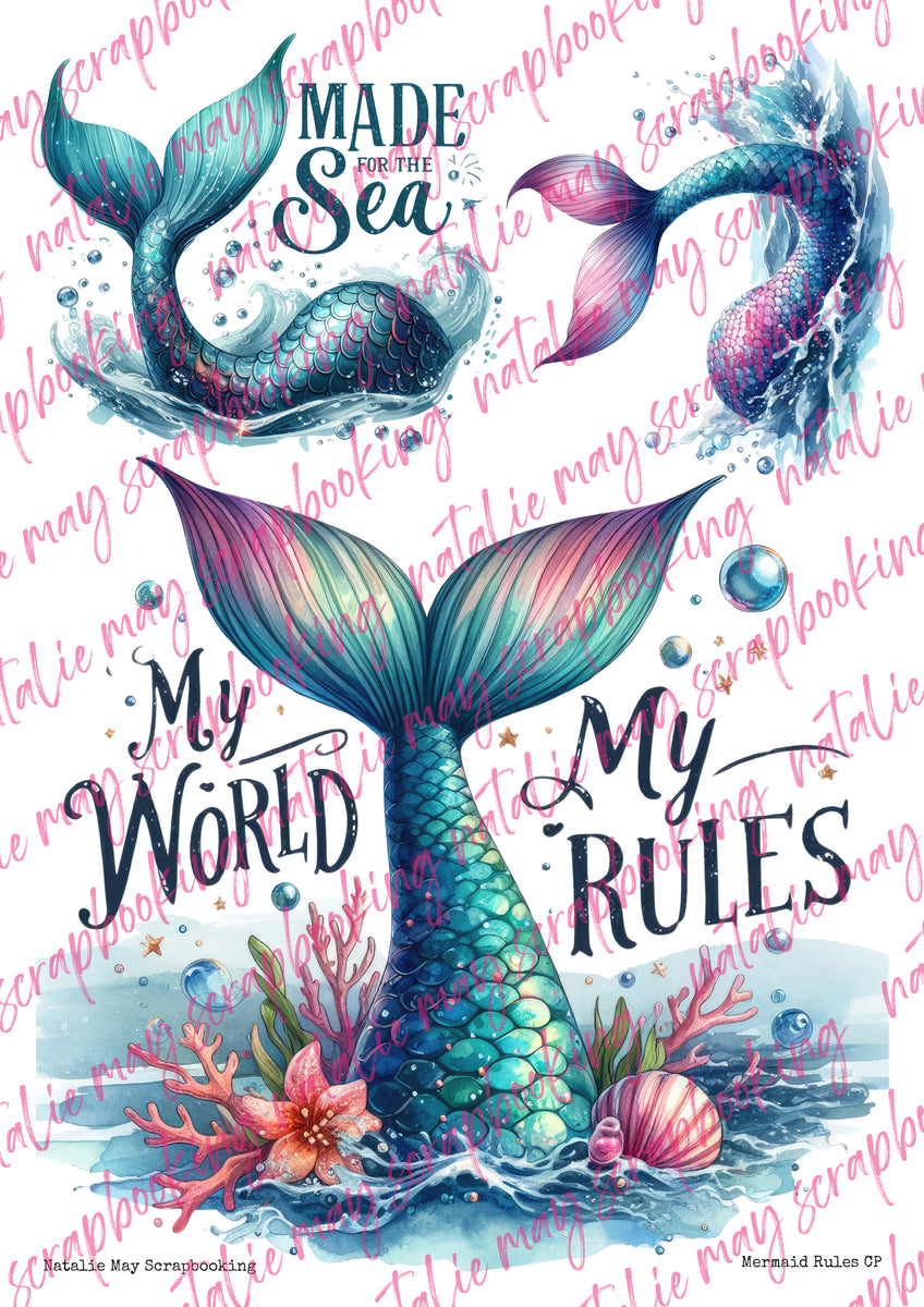 Natalie May Collage Paper - Mermaid Rules – Natalie May Scrapbooking
