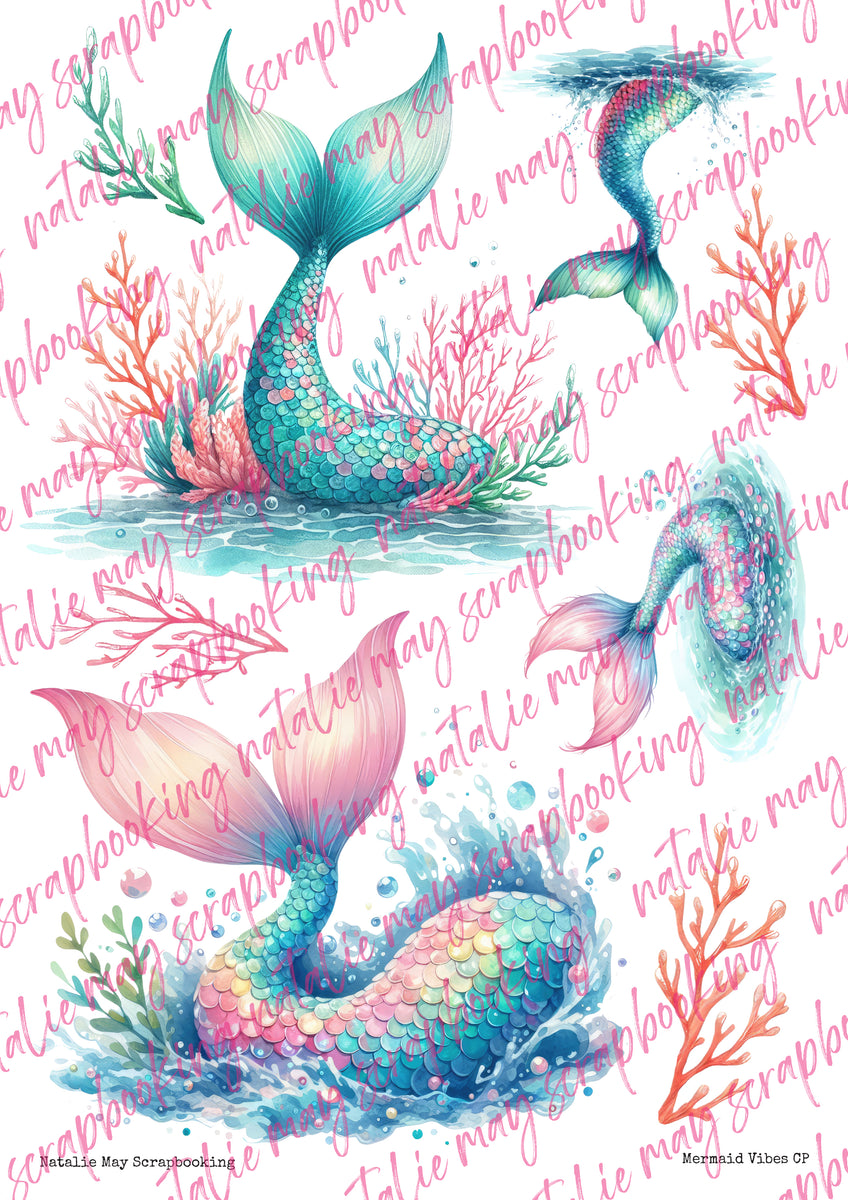 Natalie May Collage Paper - Mermaid Vibes – Natalie May Scrapbooking