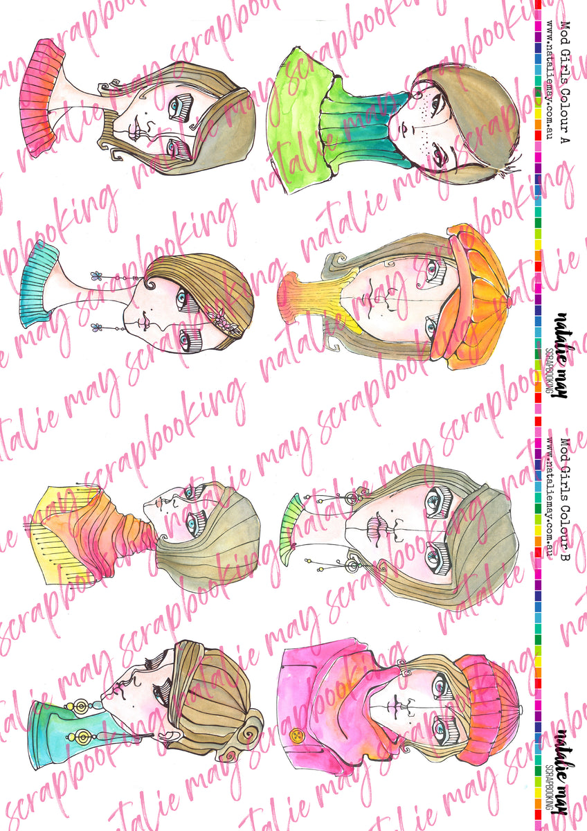 Natalie May Cutables - Mod Girls Colour – Natalie May Scrapbooking