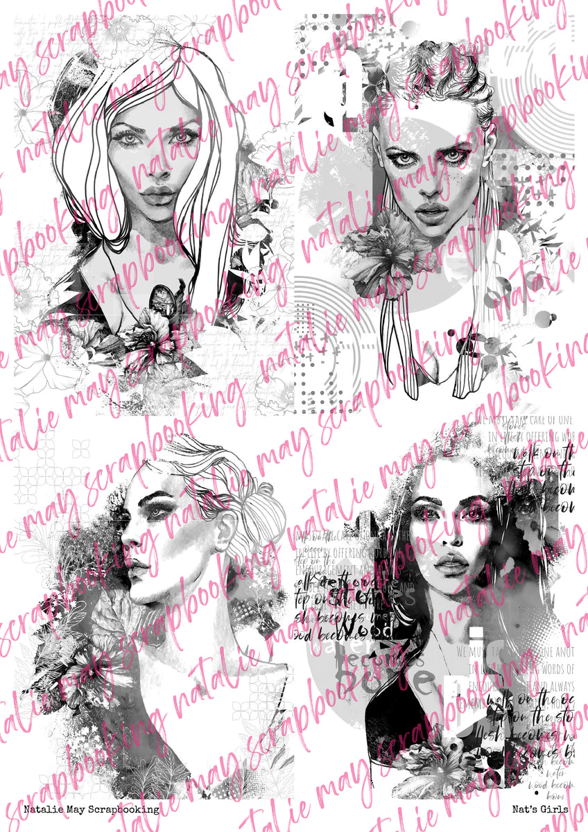 Natalie May Collage Paper - Nat's Girls MONO – Natalie May Scrapbooking
