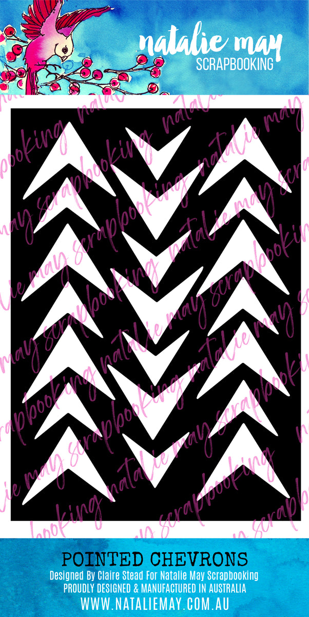 Natalie May Scrapbooking Sharp Chevrons Stencil
