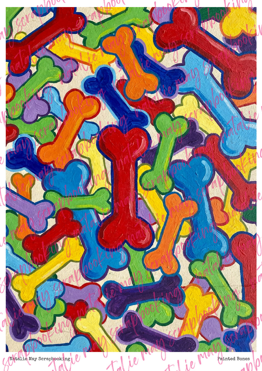 Natalie May Collage Paper - Painted Bones – Natalie May Scrapbooking
