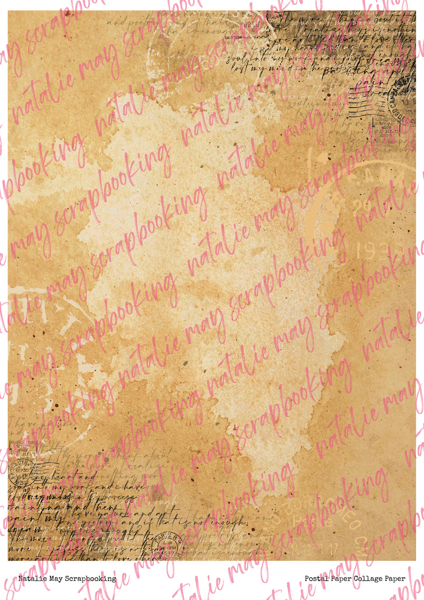 Natalie May Collage Paper - Vintage Postal Paper – Natalie May Scrapbooking