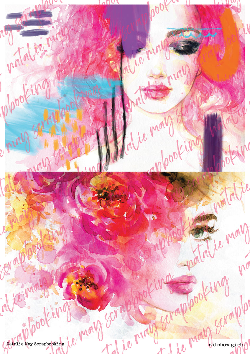 Natalie May Collage Paper - Rainbow Girls – Natalie May Scrapbooking