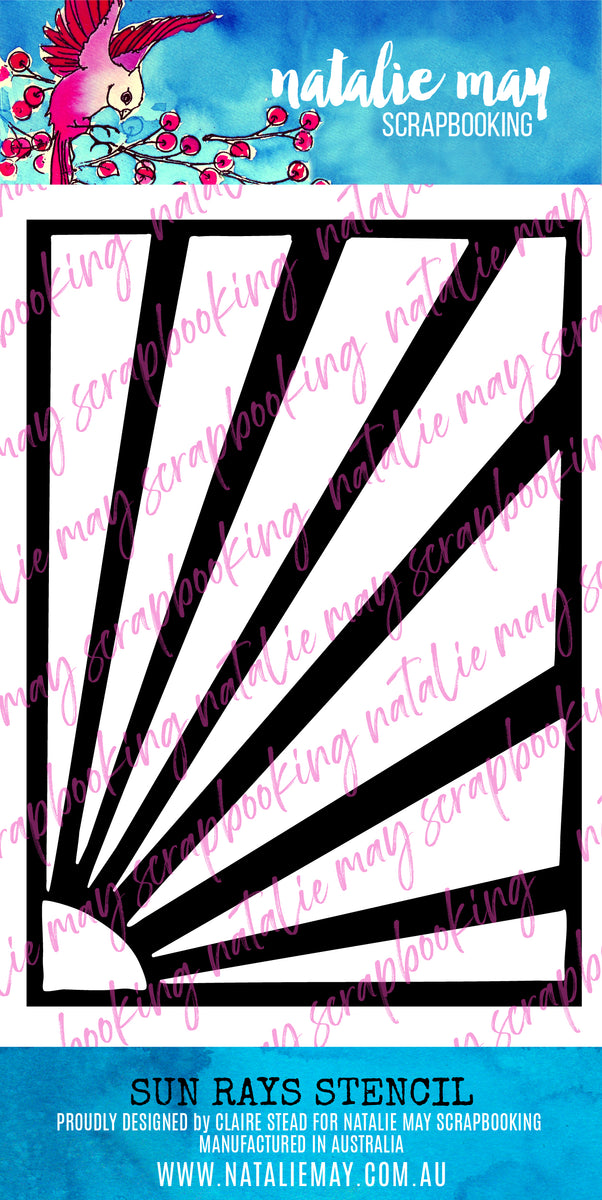 Natalie May Scrapbooking Stencil - Sun Rays