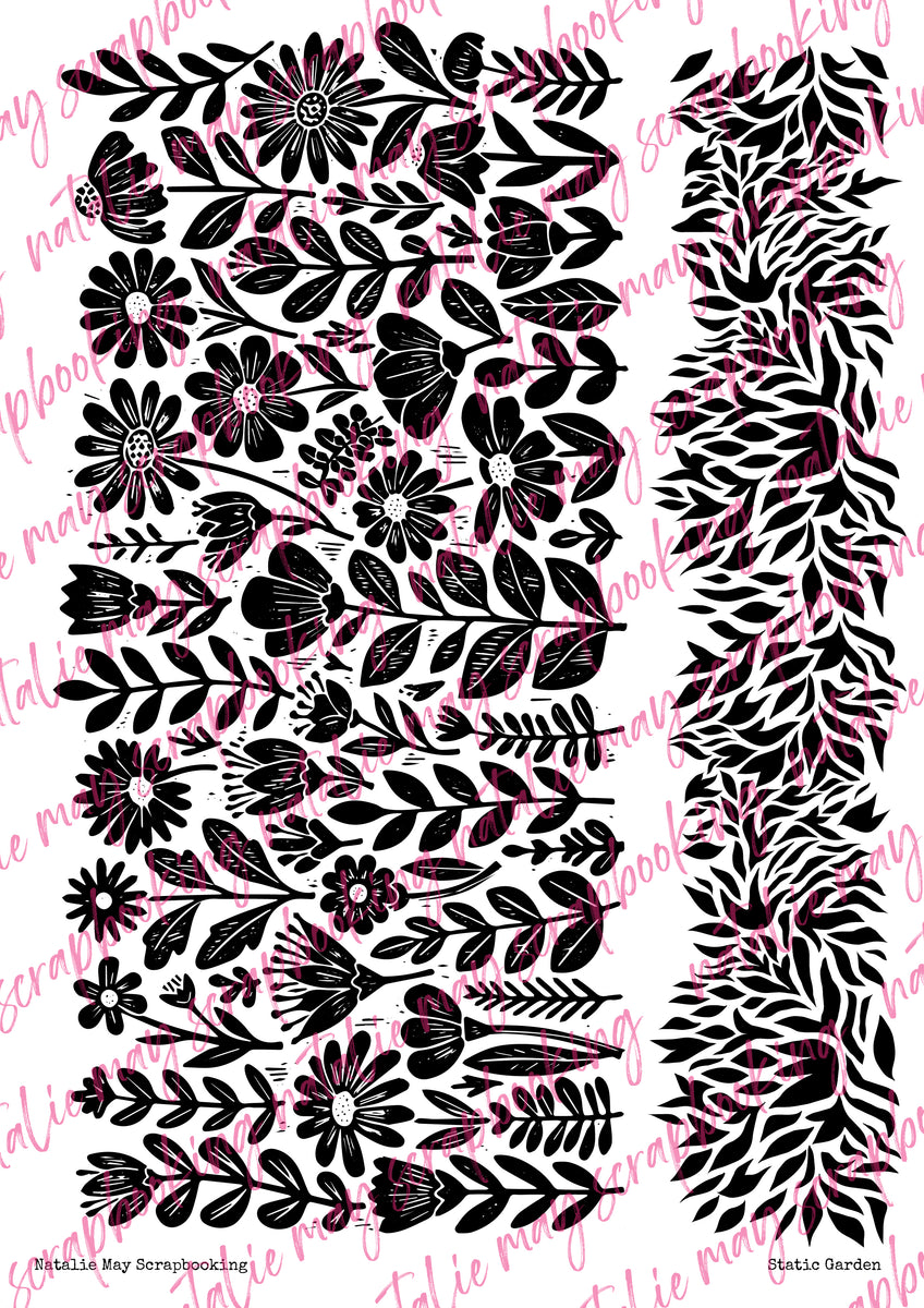 Natalie May Collage Paper - Static Garden – Natalie May Scrapbooking
