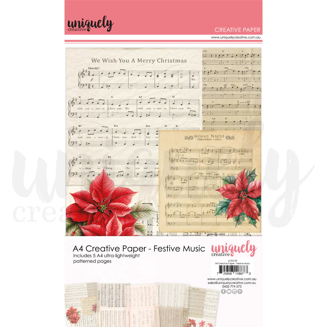 Uniquely Creative A4 Creative Paper - Festive Music – Natalie May ...