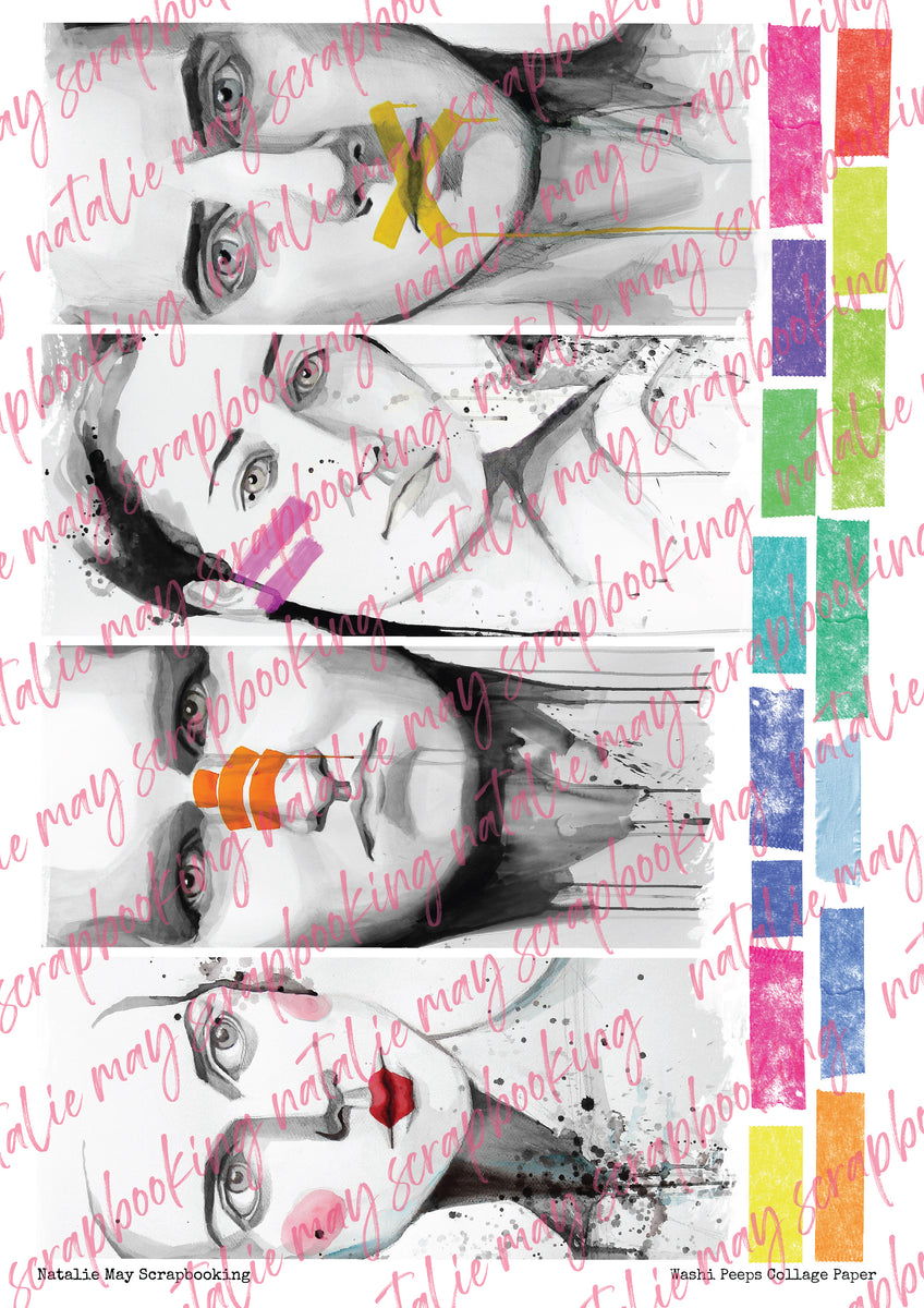 Natalie May Collage Paper - Washi Peeps – Natalie May Scrapbooking